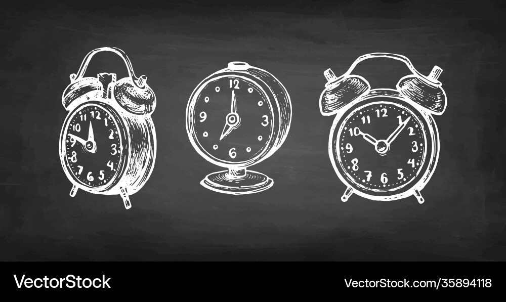 Vintage alarm clock Royalty Free Vector Image - VectorStock