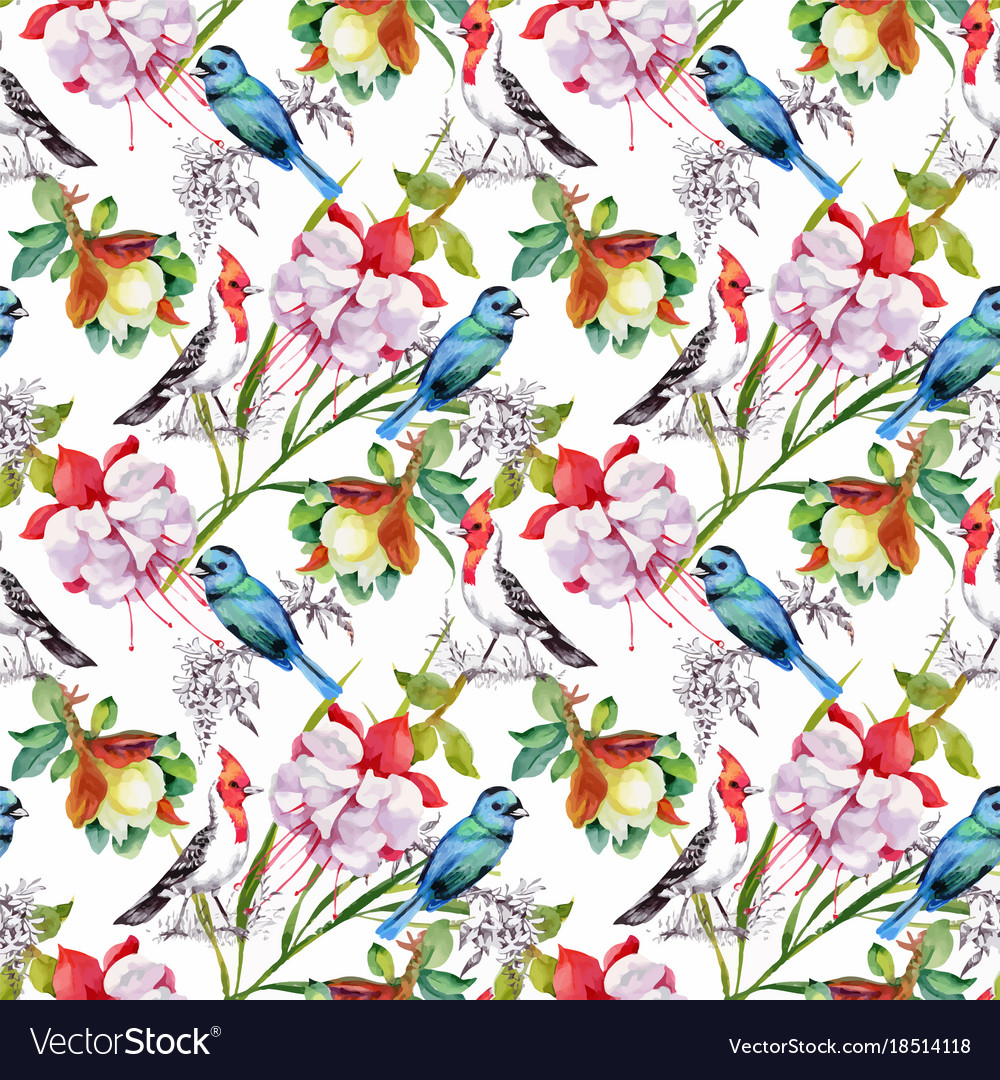 Watercolor hand drawn seamless pattern Royalty Free Vector