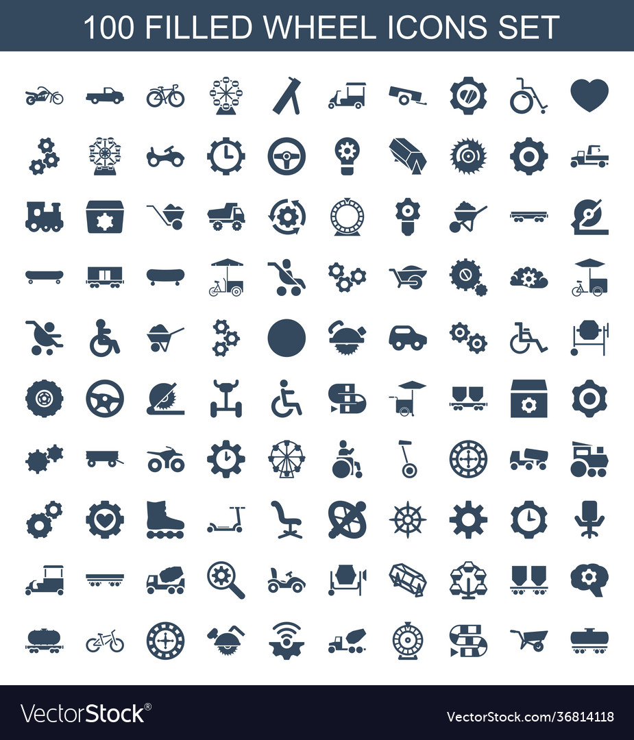 Wheel icons Royalty Free Vector Image - VectorStock