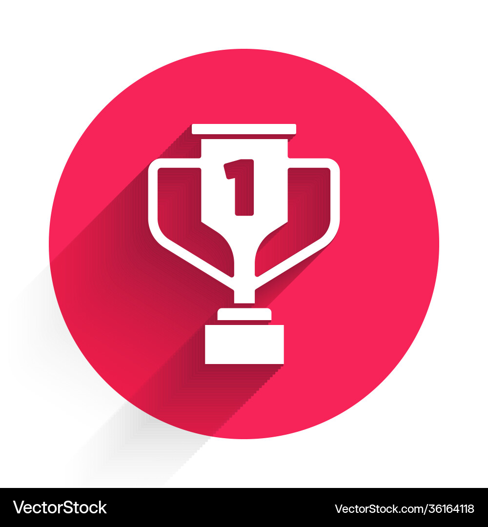 White award cup with golf icon isolated with long Vector Image