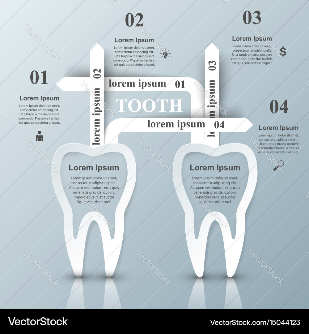 Business infographics tooth icon Royalty Free Vector Image