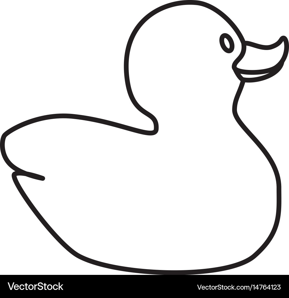 Cute ducky toy isolated icon Royalty Free Vector Image