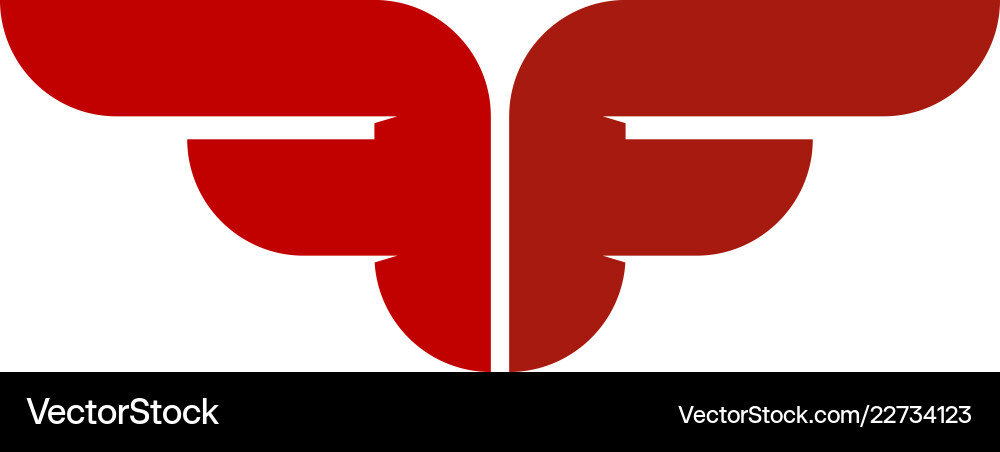 Fly letter f logo icon design Royalty Free Vector Image