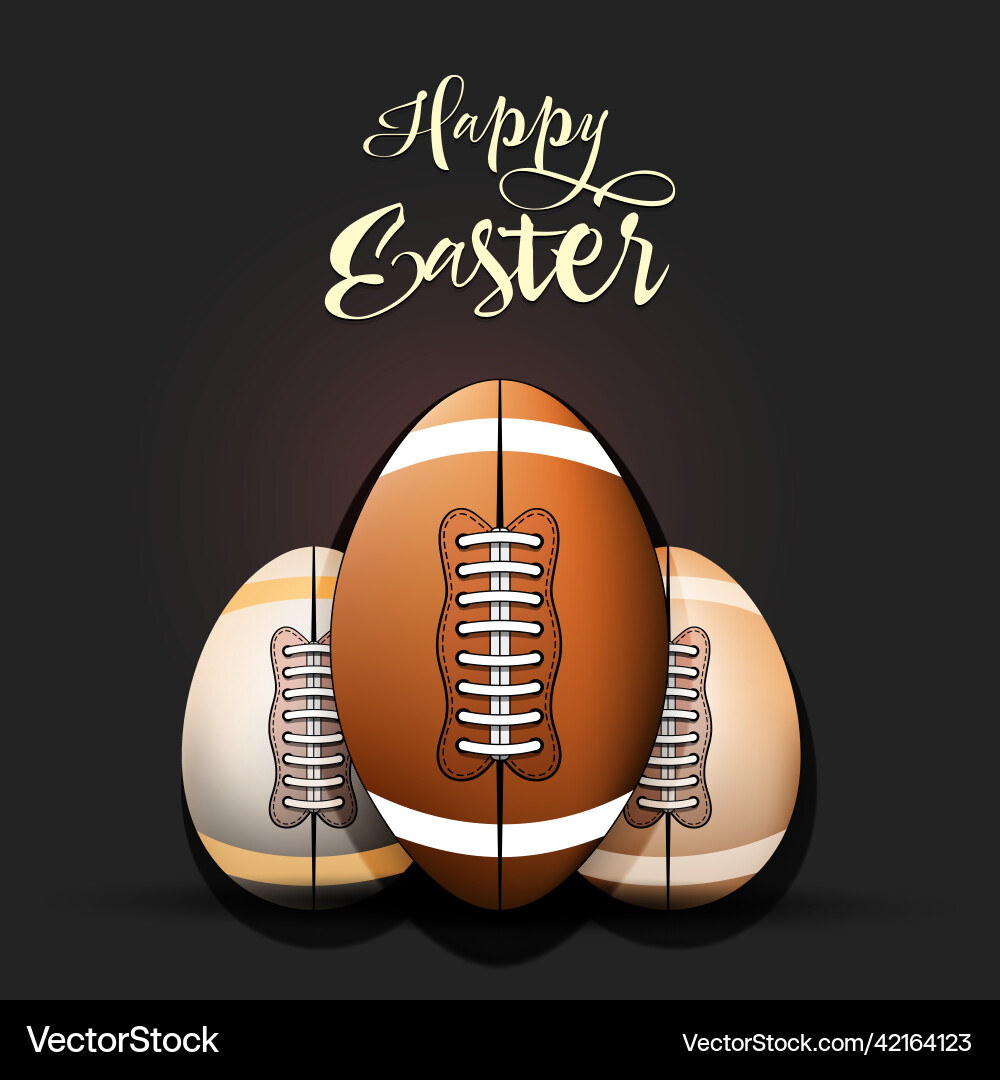 Happy easter football ball and eggs Royalty Free Vector