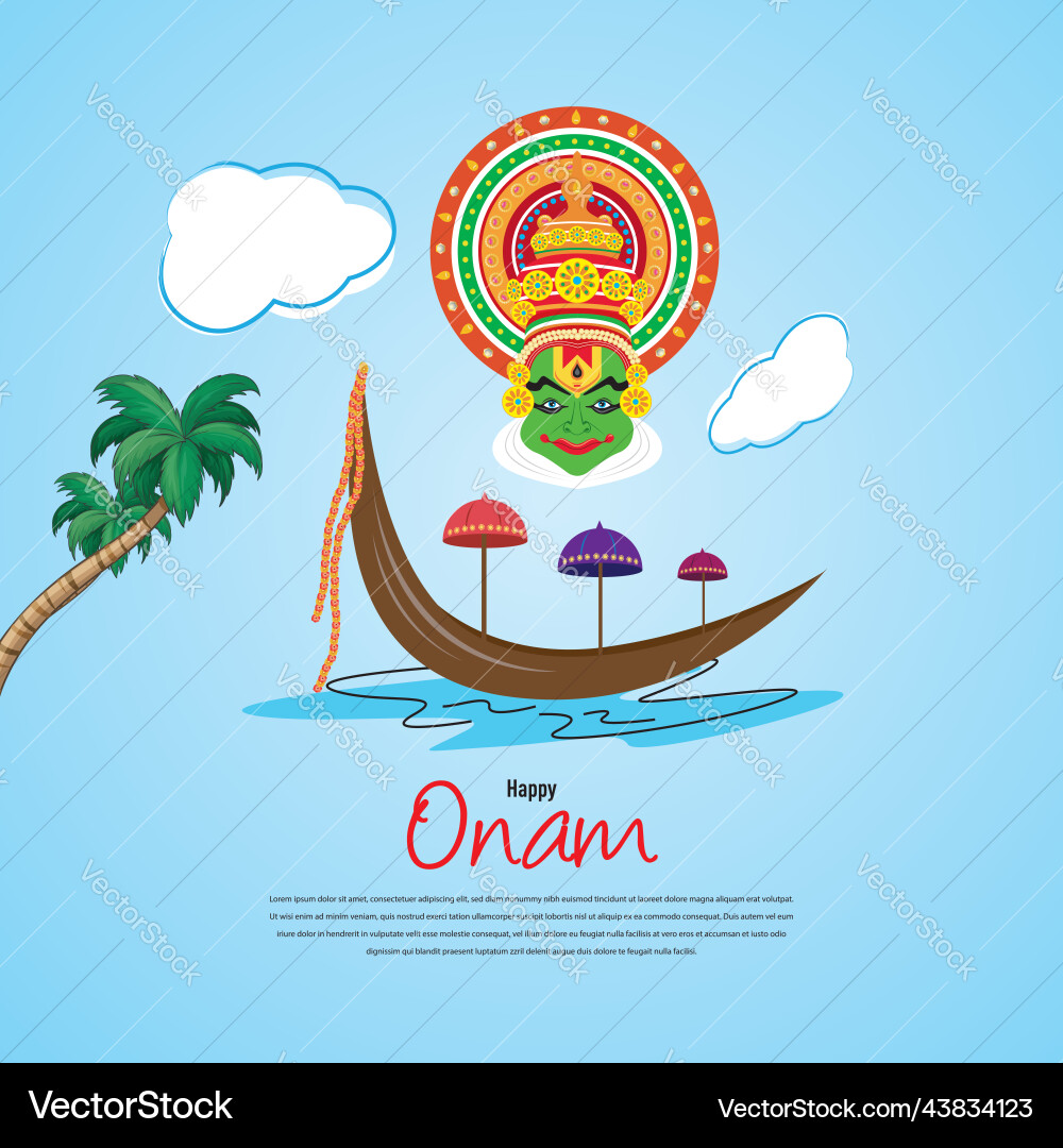 Happy onam -01 Royalty Free Vector Image - VectorStock
