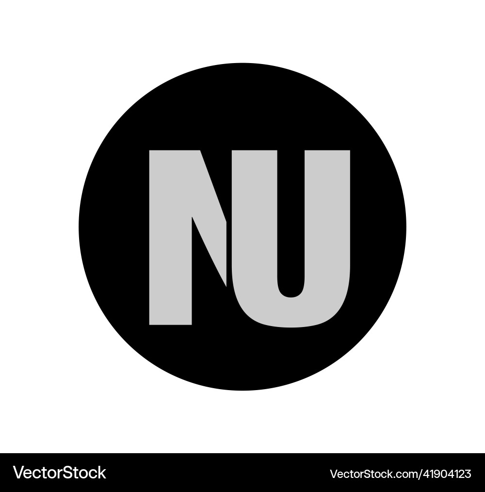 Nu company initial letters monogram company Vector Image