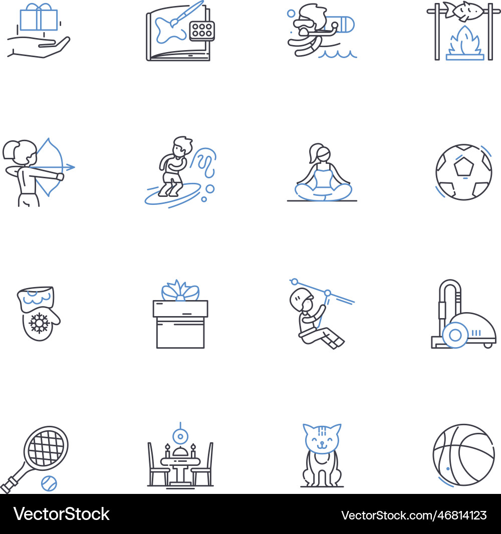 Quick tempo line icons collection energetic Vector Image