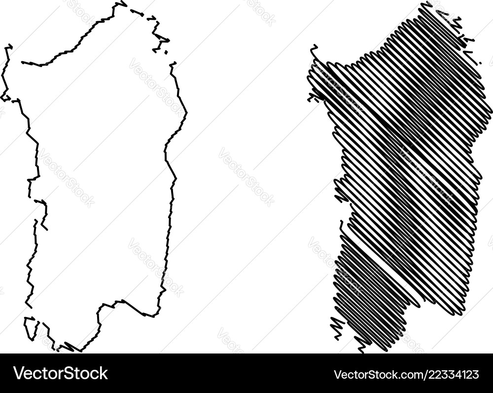 Sardinia island map Royalty Free Vector Image - VectorStock