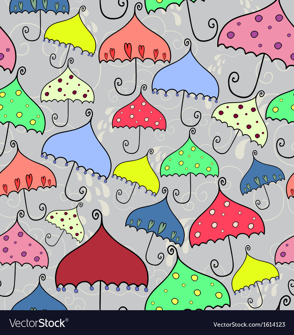 Seamless pattern of fantasy umbrellas Royalty Free Vector