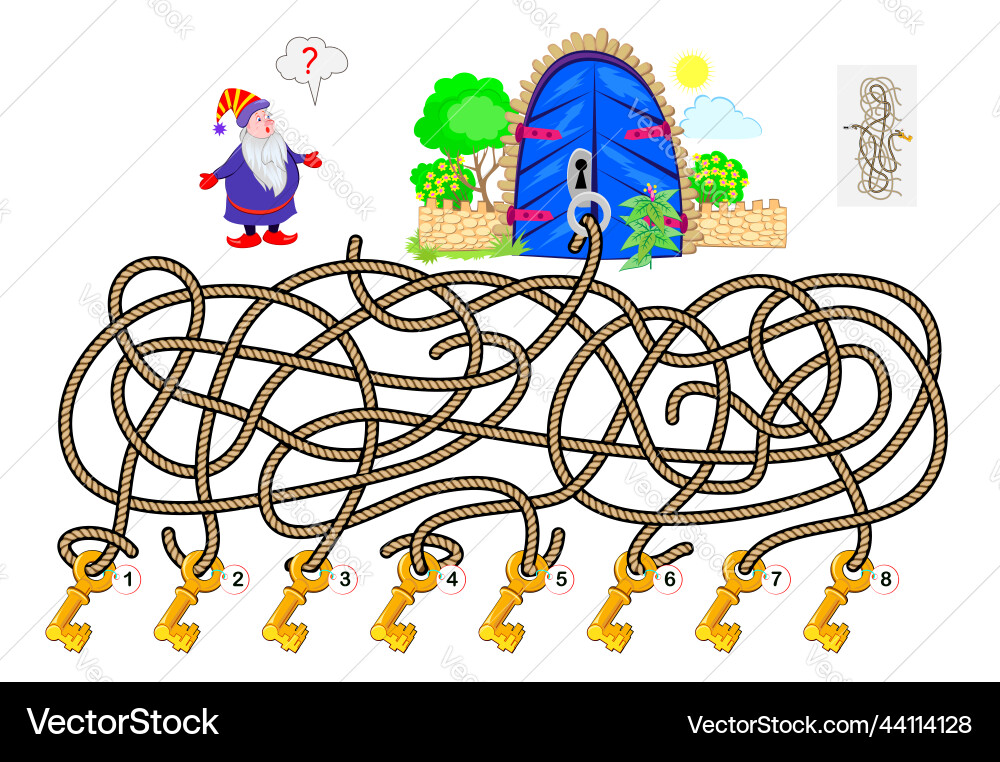 Best labyrinths help the wizard find the key Vector Image