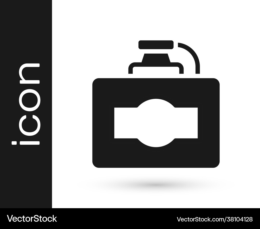 Black cardboard box wine icon isolated on white Vector Image