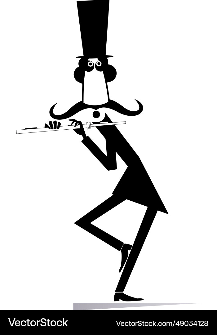 Cartoon musician playing flute Royalty Free Vector Image