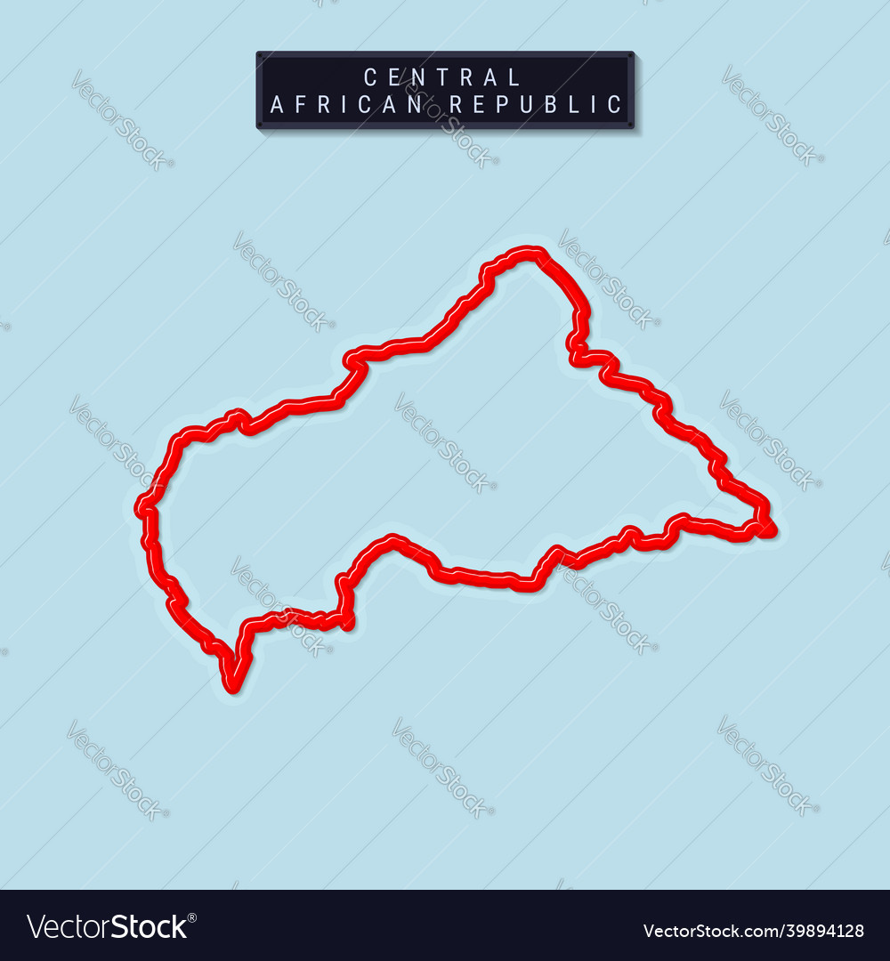 Central african republic bold outline map Vector Image