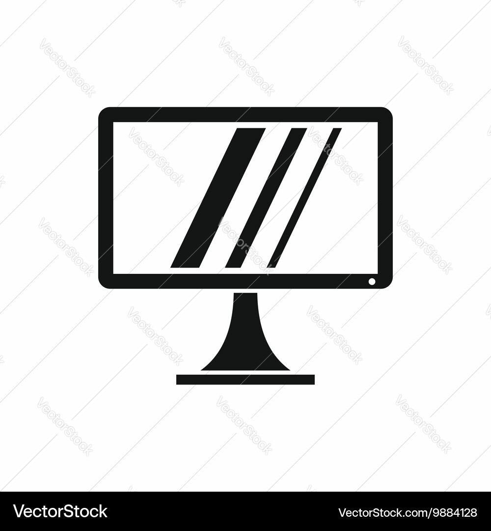 Computer monitor icon simple style Royalty Free Vector Image