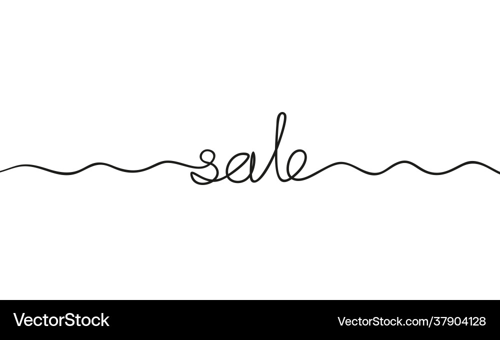 Continuous one line drawing sale word wavy Vector Image