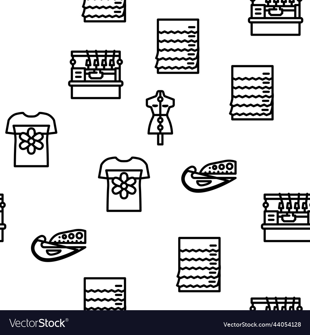 Factory Sewing Sew Machine Seamless Pattern Vector Image