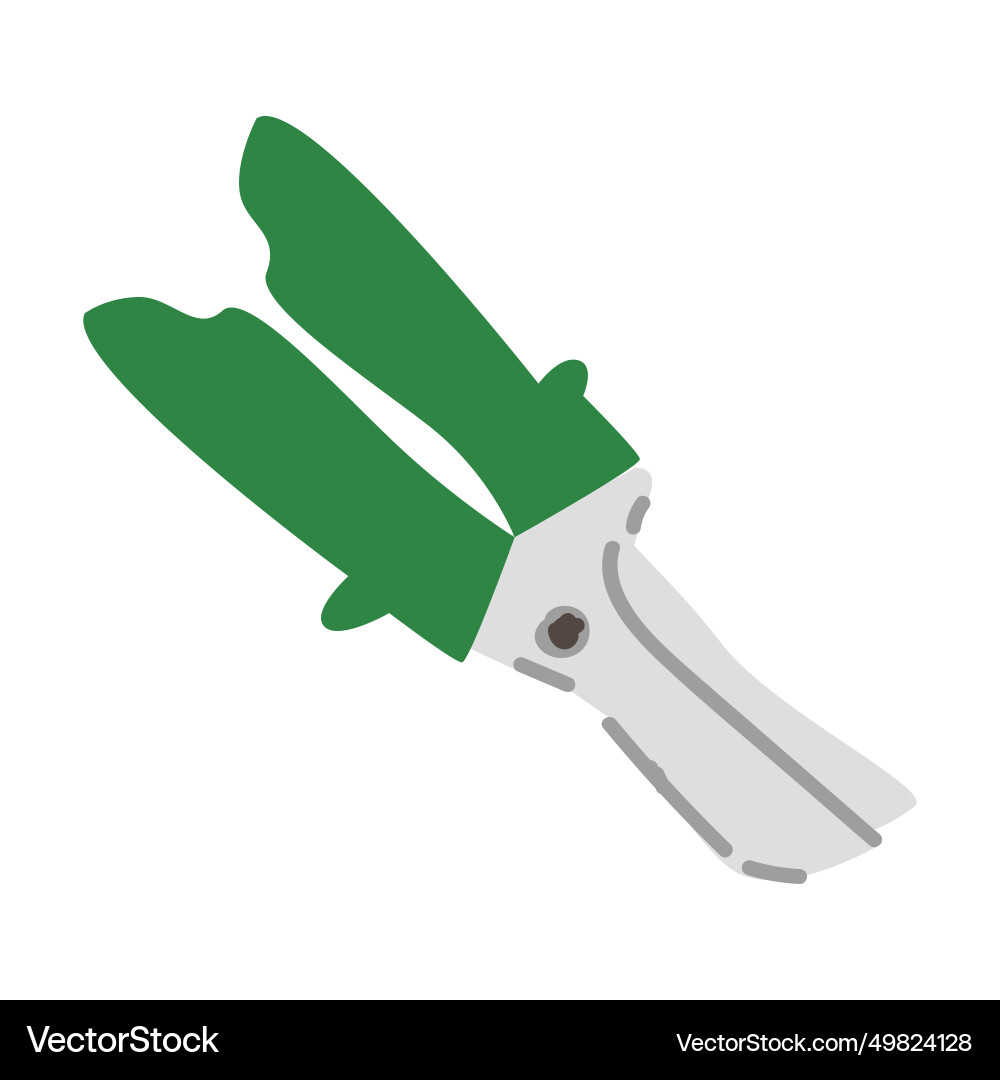 Gardening tool pruner in cartoon style Royalty Free Vector