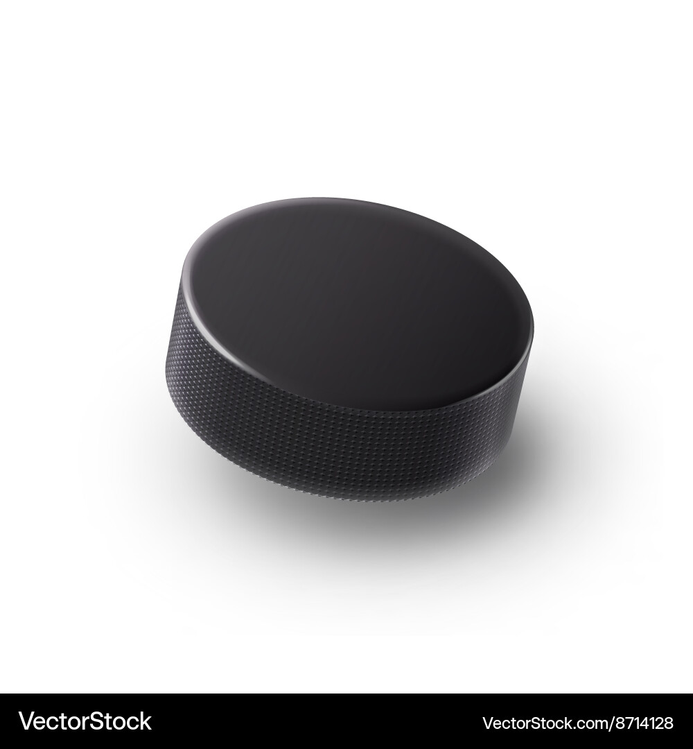 Hockey puck isolated on white with shadow Vector Image
