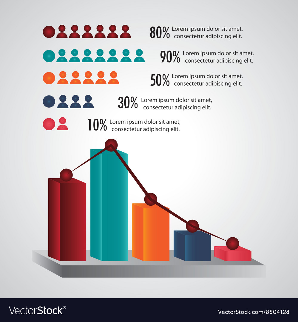 Infographic design data concept colorful Vector Image