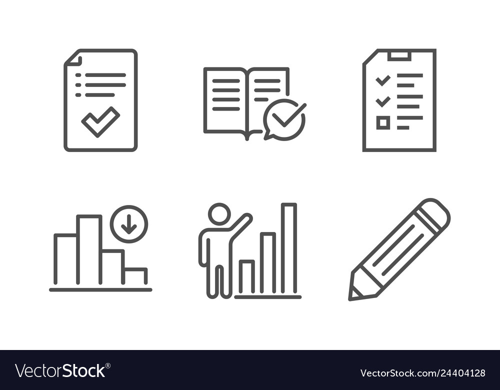 Interview decreasing graph and approved Royalty Free Vector