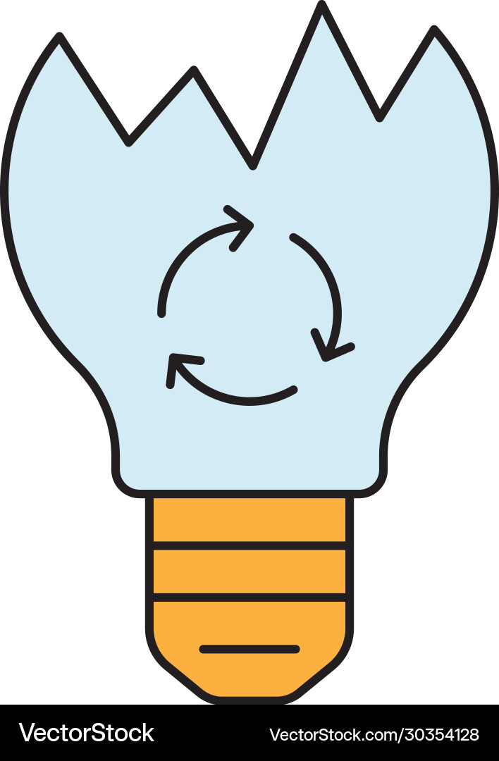 Light bulb recycling icon symbol isolated Vector Image