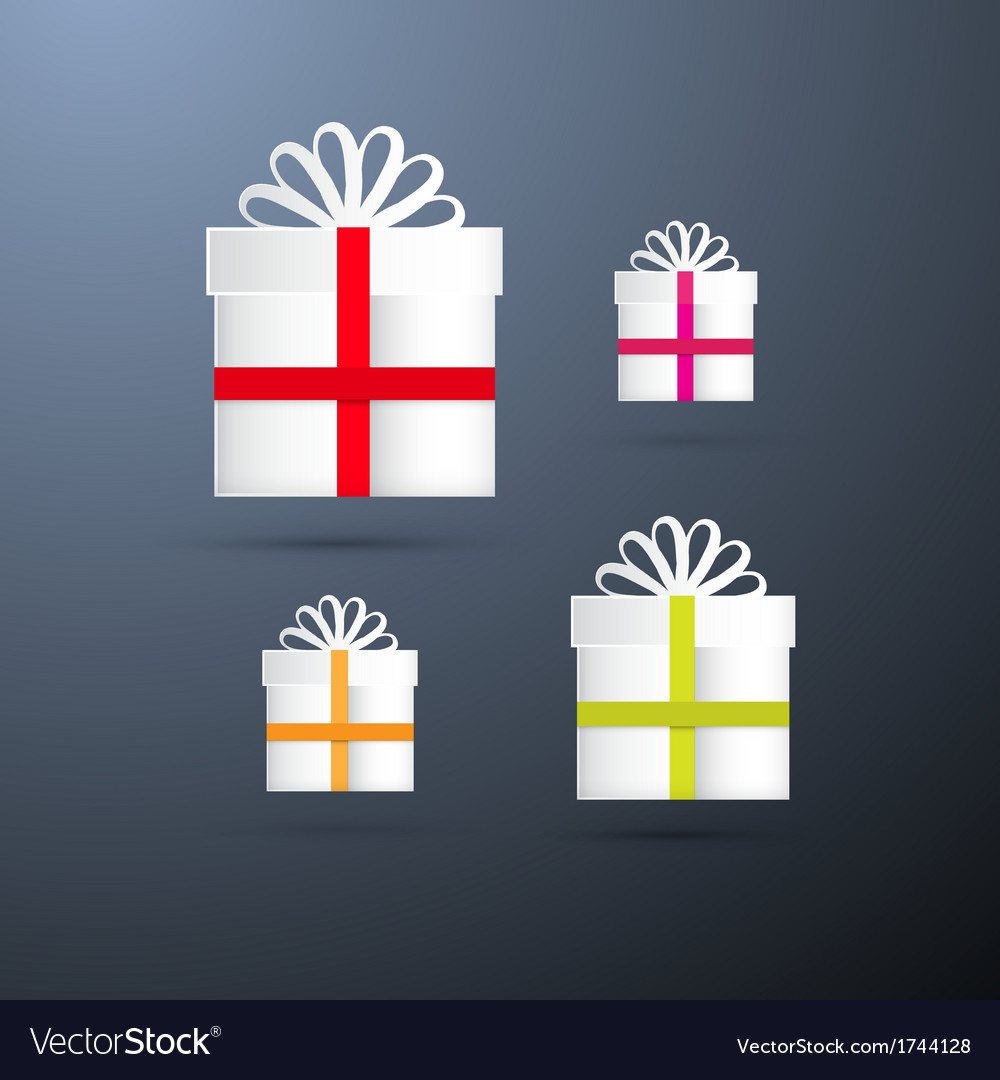 Present boxes set Royalty Free Vector Image - VectorStock