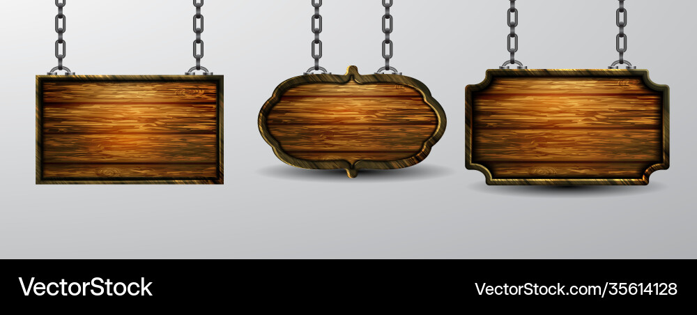 Realistic wooden signboard Royalty Free Vector Image