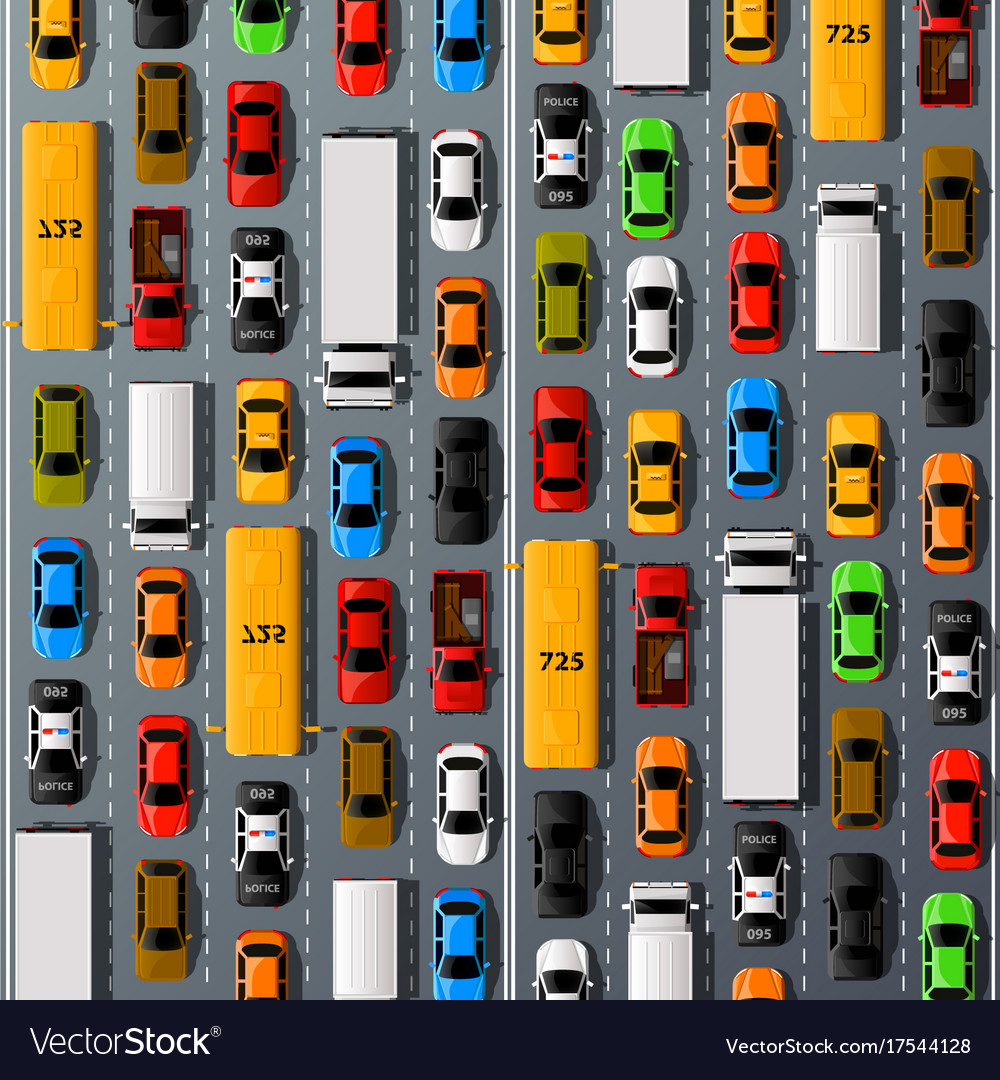Road cars transport traffic jam background Vector Image
