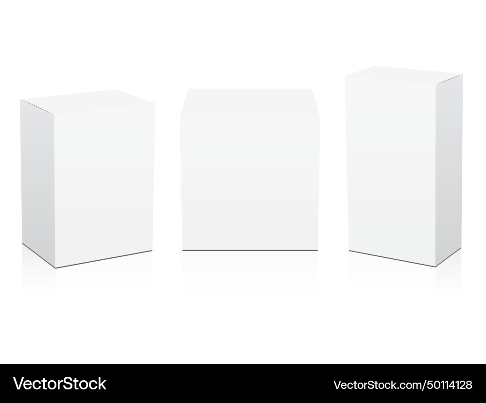 Set of white box mockup package mock up Royalty Free Vector
