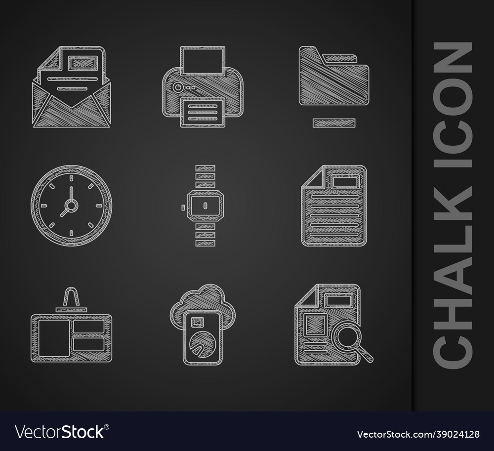 Set wrist watch cloud database document Royalty Free Vector Set wrist watch cloud database document Royalty Free Vector