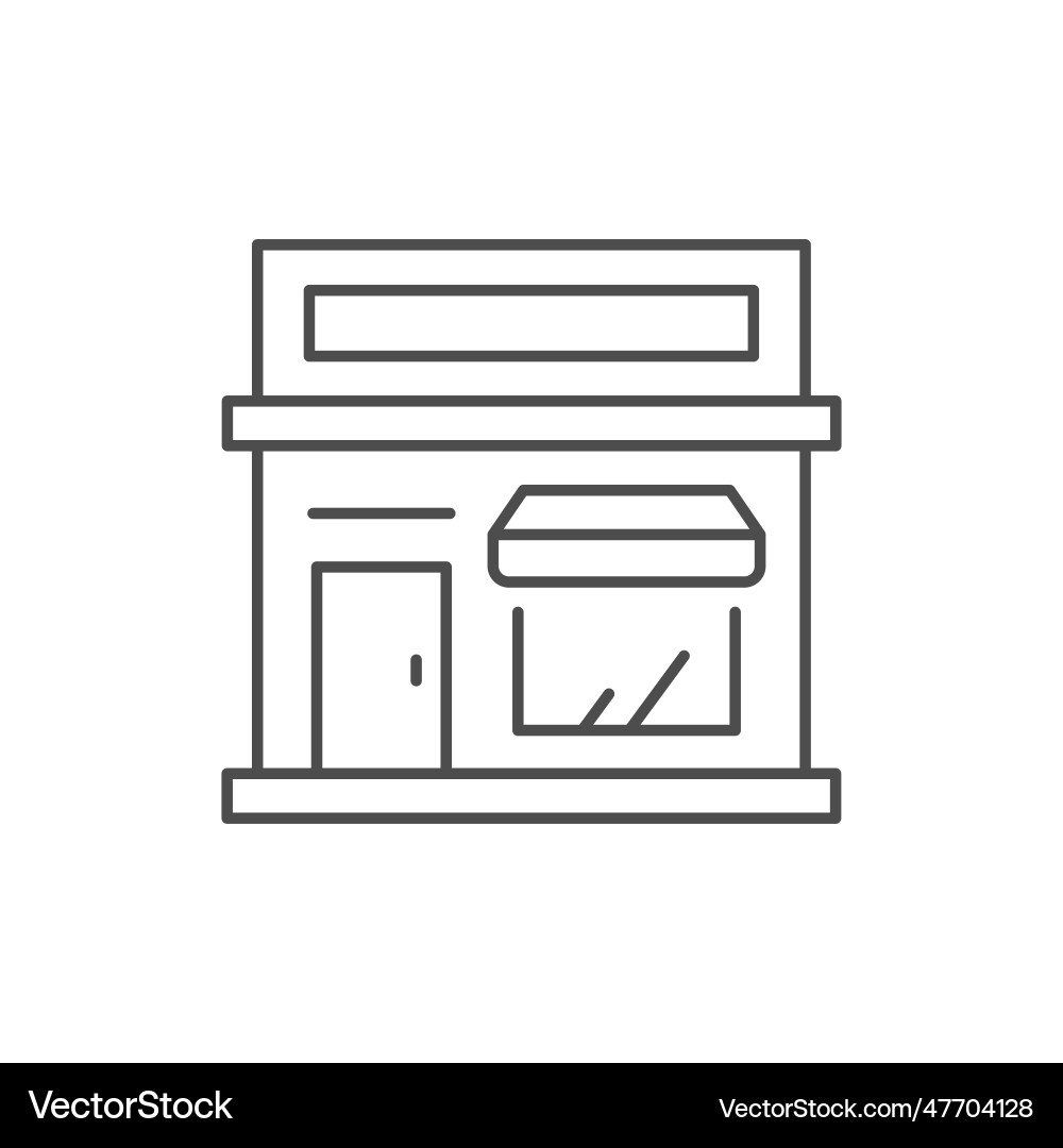 Shop building line outline icon Royalty Free Vector Image