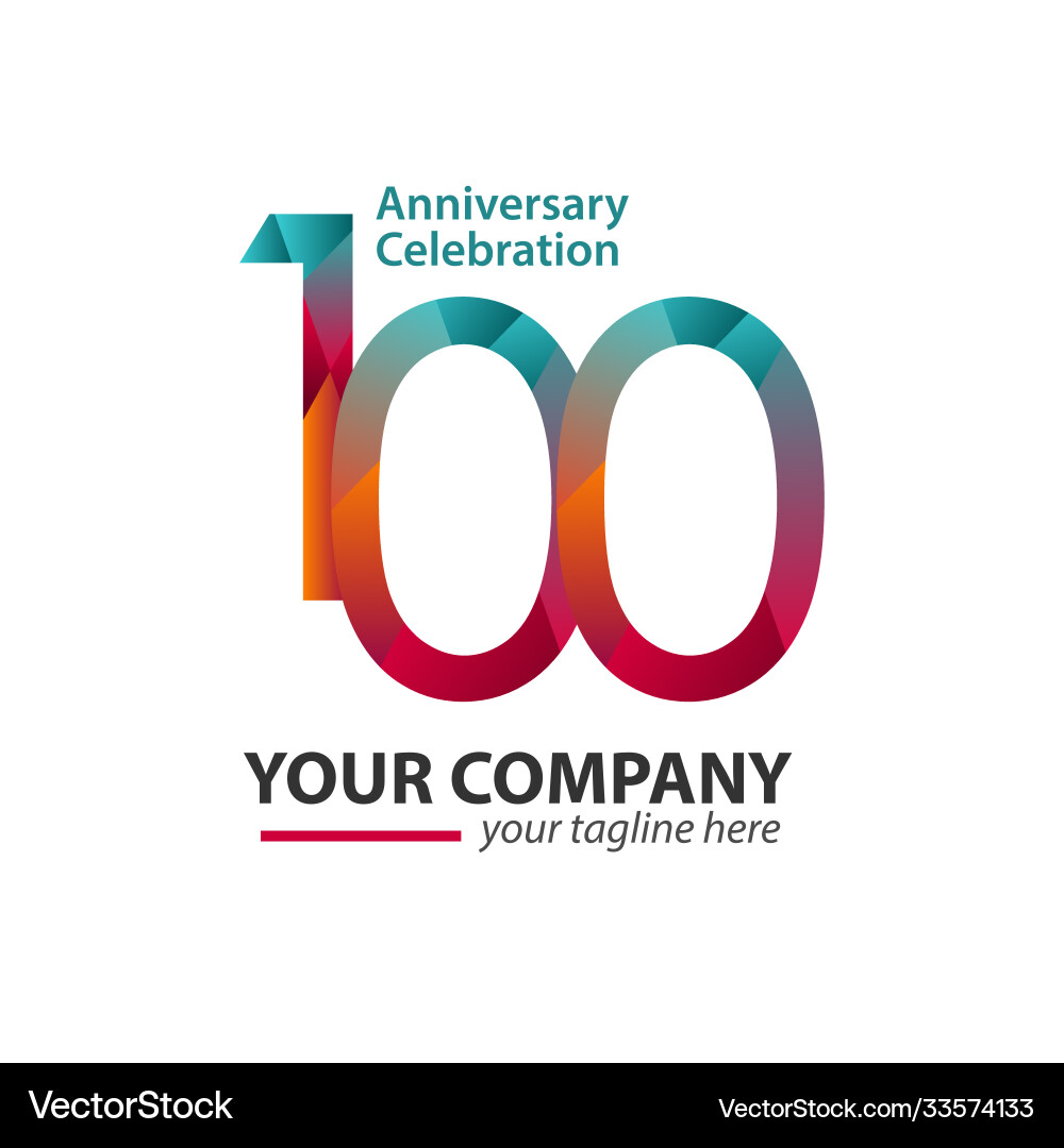 100 year anniversary celebration company template Vector Image