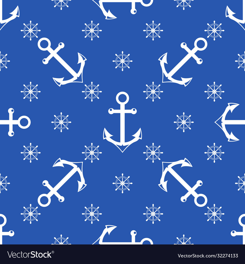Anchor seamless pattern Royalty Free Vector Image