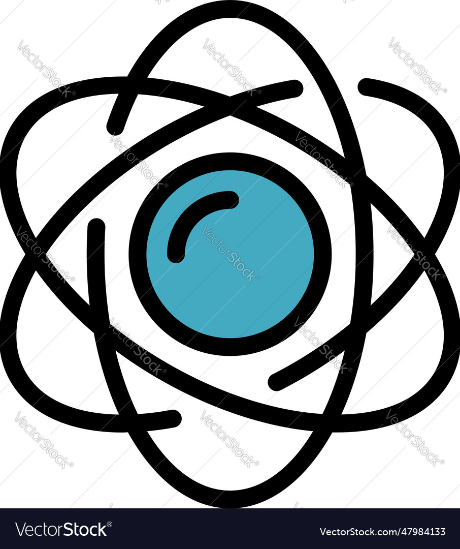 Atom structure icon flat Royalty Free Vector Image