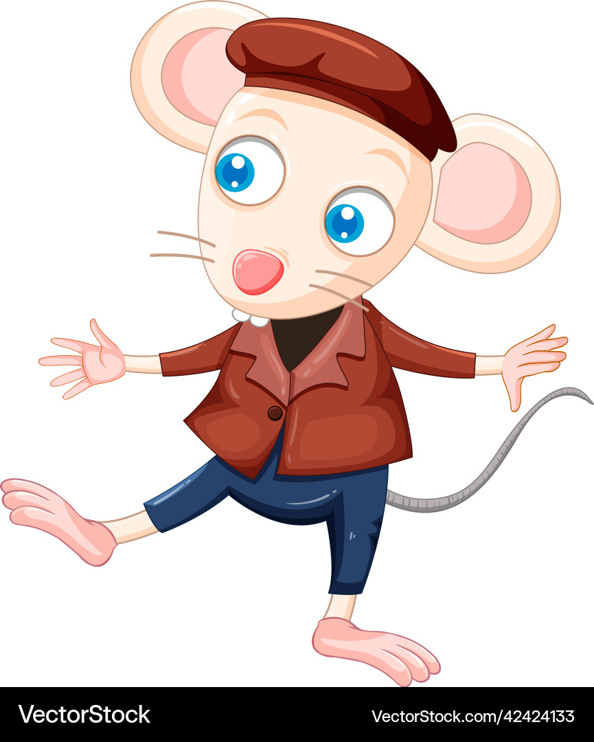 Cartoon mouse wearing clothes Royalty Free Vector Image