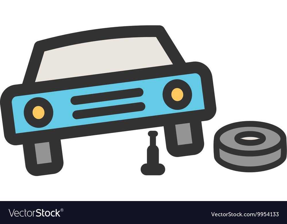 Changing tyre Royalty Free Vector Image - VectorStock