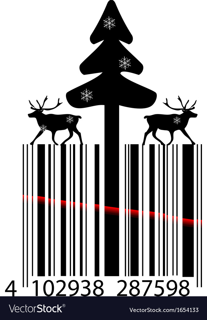 Creative christmas bar code Royalty Free Vector Image