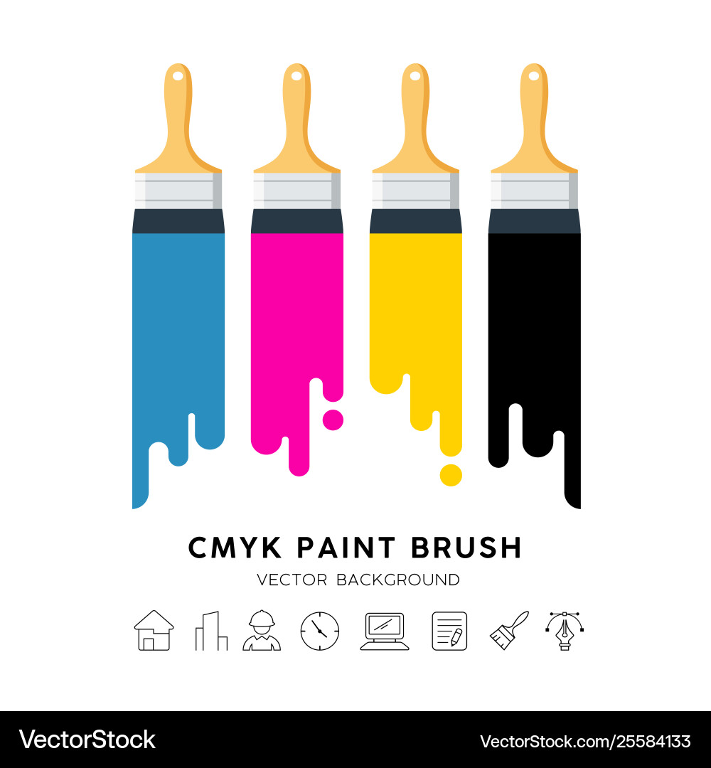 Design colorful paint brush isolated Royalty Free Vector
