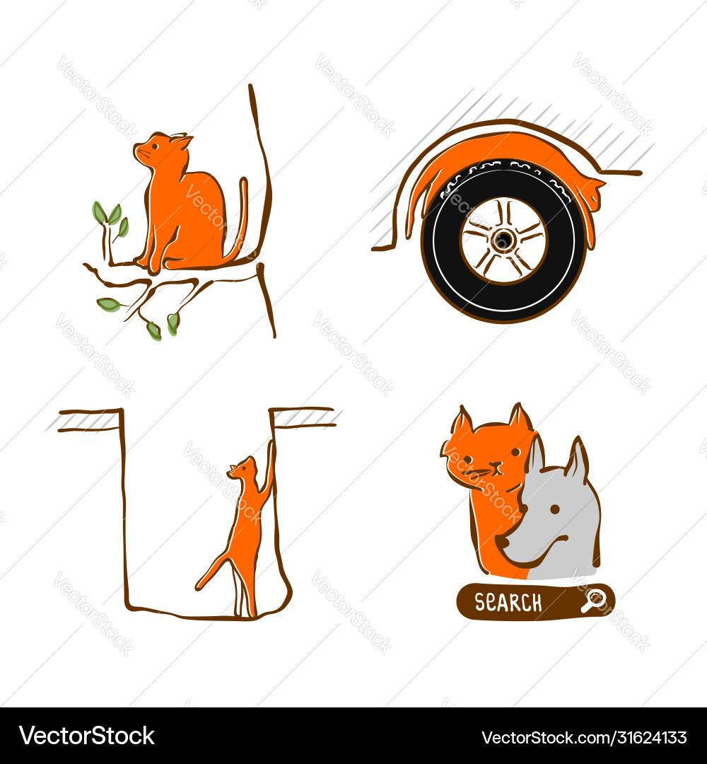 Design for pet rescue service Royalty Free Vector Image