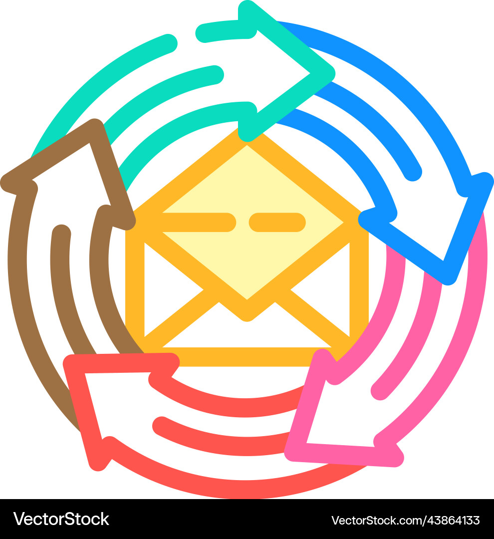 Email marketing color icon Royalty Free Vector Image