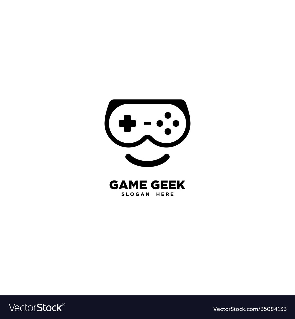 Game geek logo template Royalty Free Vector Image
