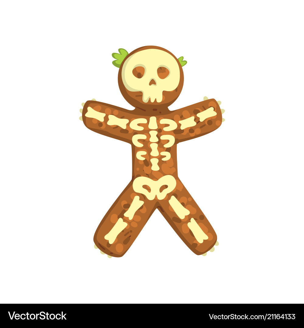 Gingerbread man looks like skeleton christmas Vector Image