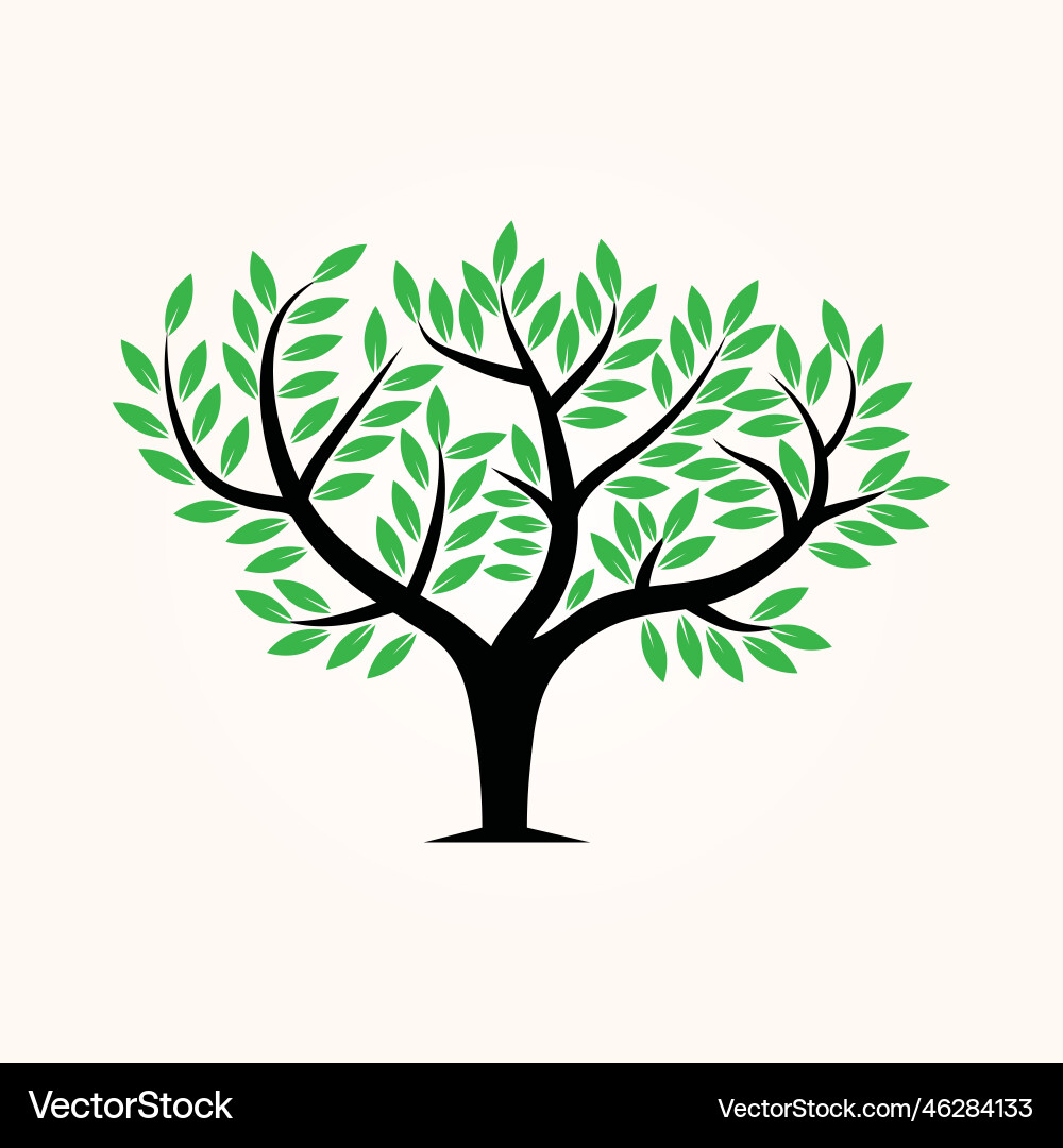 Green tree logo big icon stock Royalty Free Vector Image