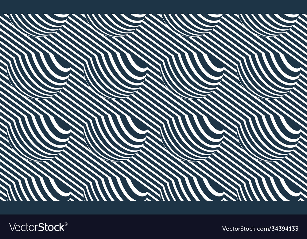 Hemispheres lined optical seamless pattern repeat Vector Image