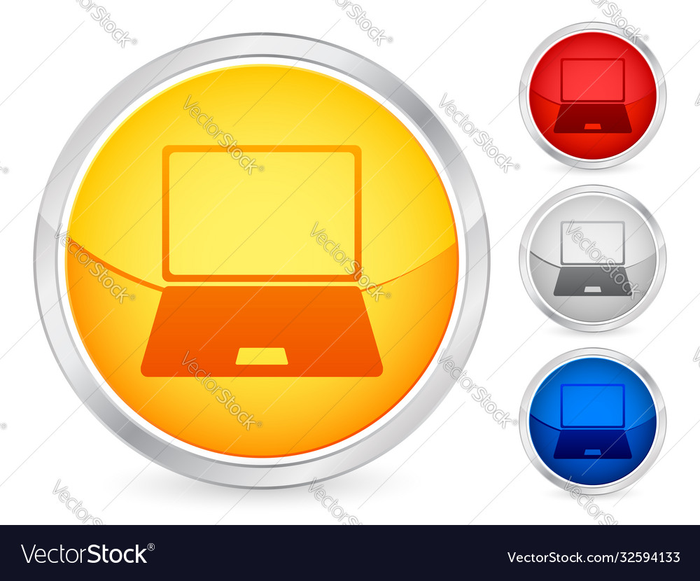 Laptop button Royalty Free Vector Image - VectorStock
