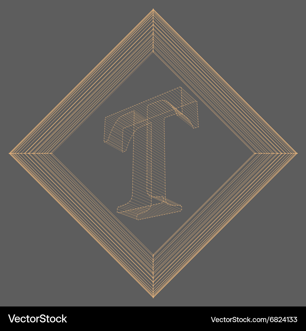 Letter t fonts of mesh Royalty Free Vector Image