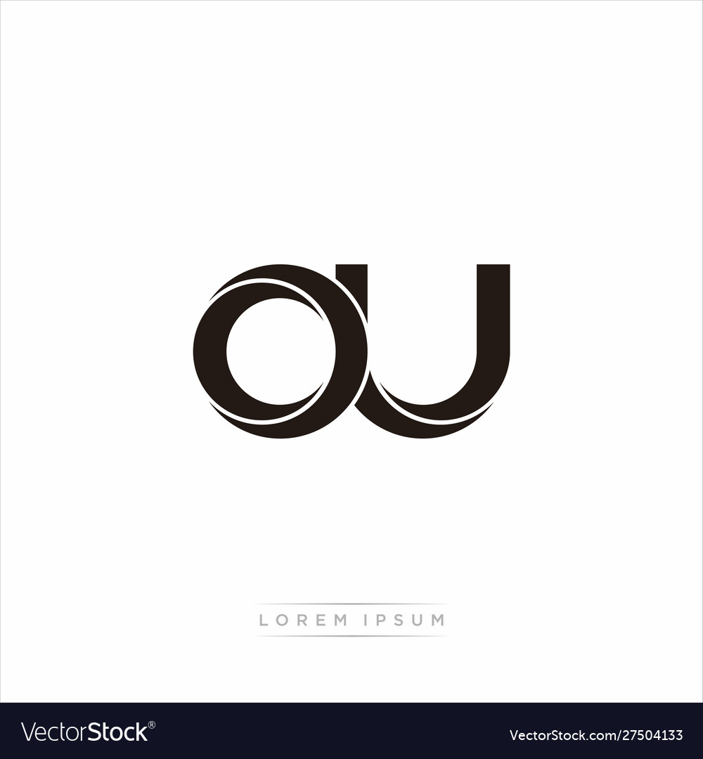 Ou initial letter split lowercase modern monogram Vector Image