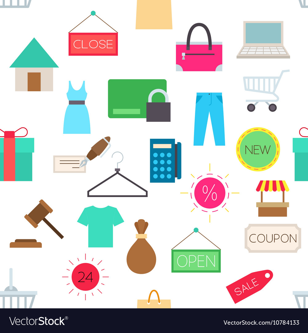 Sales pattern stickers Royalty Free Vector Image