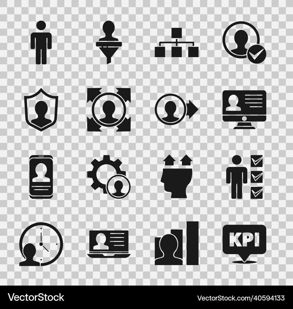 Set key performance indicator user of business Vector Image