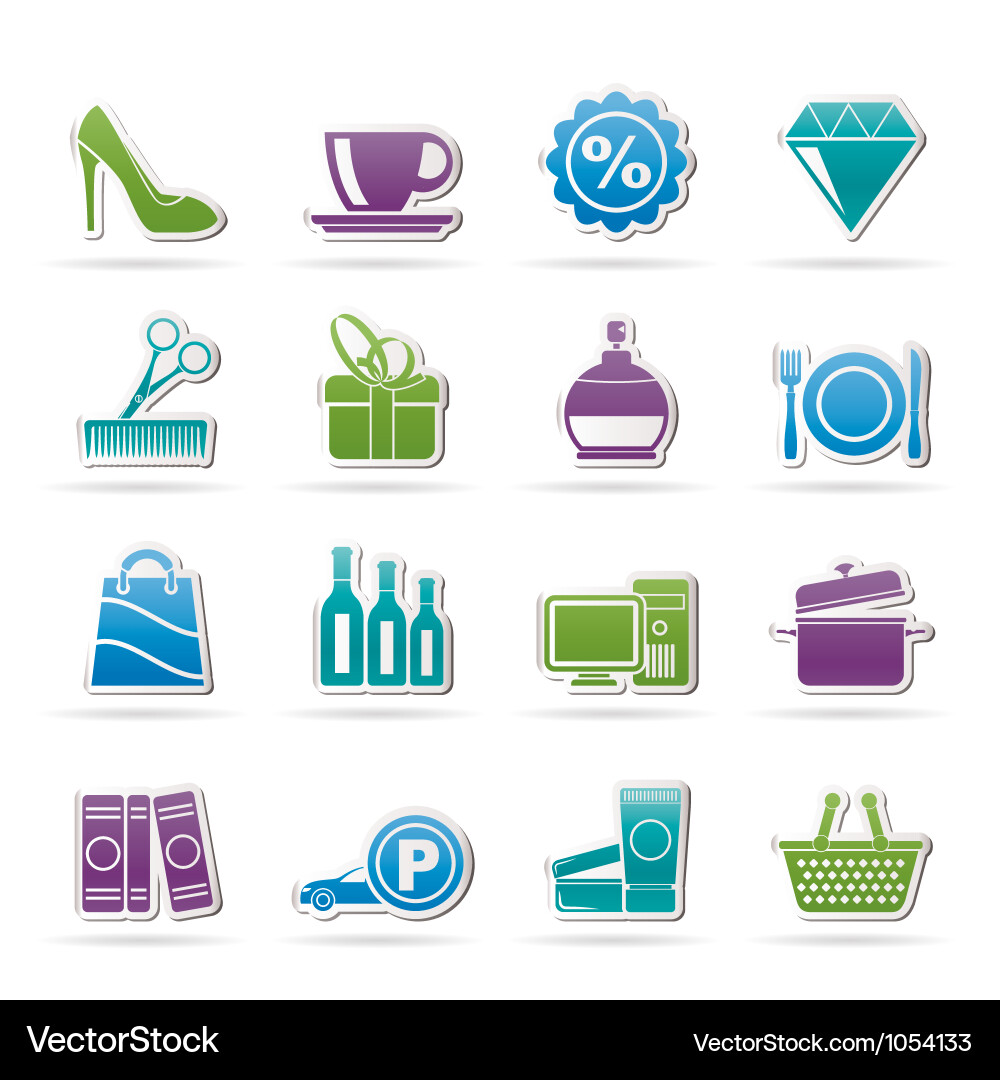 Shopping and mall icons Royalty Free Vector Image